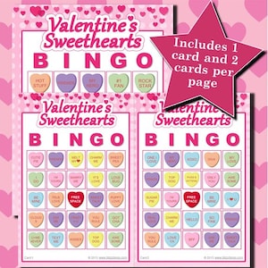 Valentine's Sweethearts 5x5 Bingo Printable Pdfs Contain Everything You ...