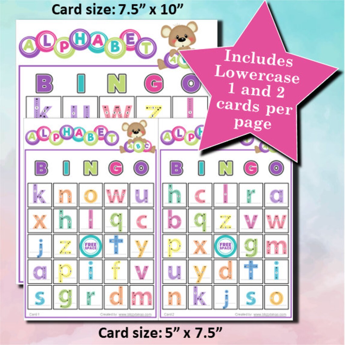 30 Traceable Alphabet 5x5 Bingo Cards Instant Download - Etsy