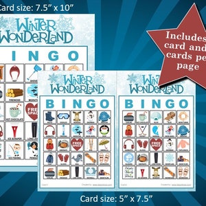 30 Winter Wonderland 5x5 Bingo Cards | Instant Download | Pdfs for Easy ...