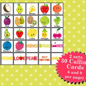 30 Fruit of the Spirit 5x5 Bingo Cards | Instant Download | Pdfs for ...