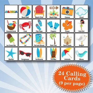 SUMMER FUN 4x4 Bingo Printable Pdfs Contain Everything You Need to Play ...