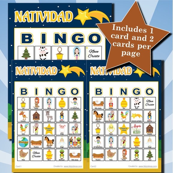 Spanish Natividad 5x5 Bingo Printable Pdfs Contain Everything - Etsy