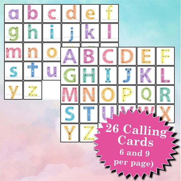 60 Traceable Alphabet 4x4 Bingo Cards | Instant Download | Pdfs for ...