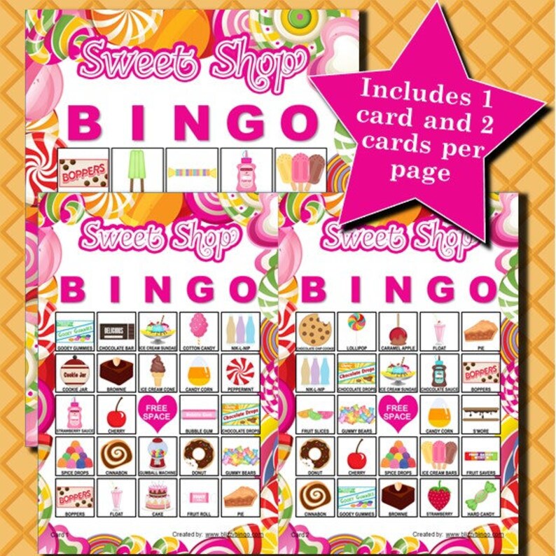 Sweet Shop 5x5 Bingo Printable Pdfs Contain Everything You Need to Play ...