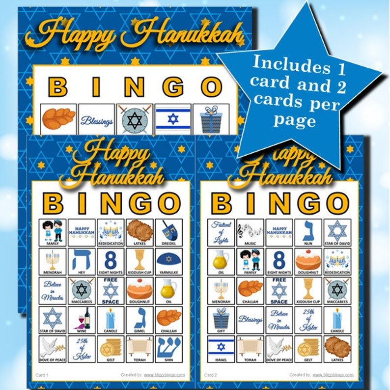 Happy Hanukkah 5x5 Bingo Printable Pdfs Contain Everything You - Etsy