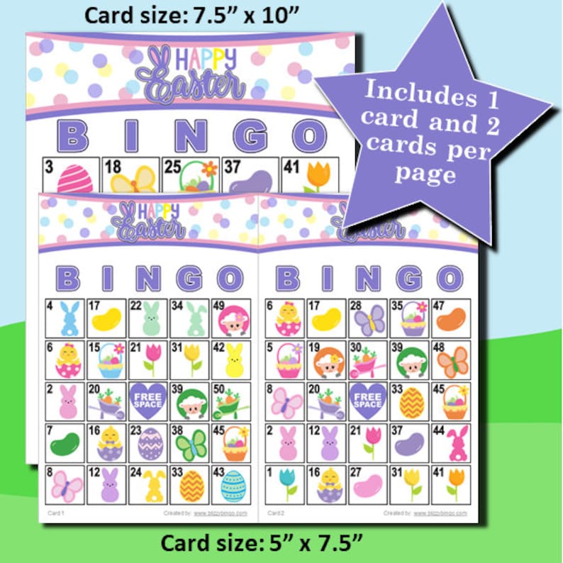 100 Easter 5x5 Bingo Cards | 50 Ball Bingo | Instant Download | Pdfs ...