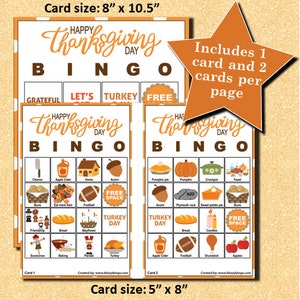 30 Thanksgiving 4x4 Bingo Cards | Instant Download | Pdfs for Easy ...