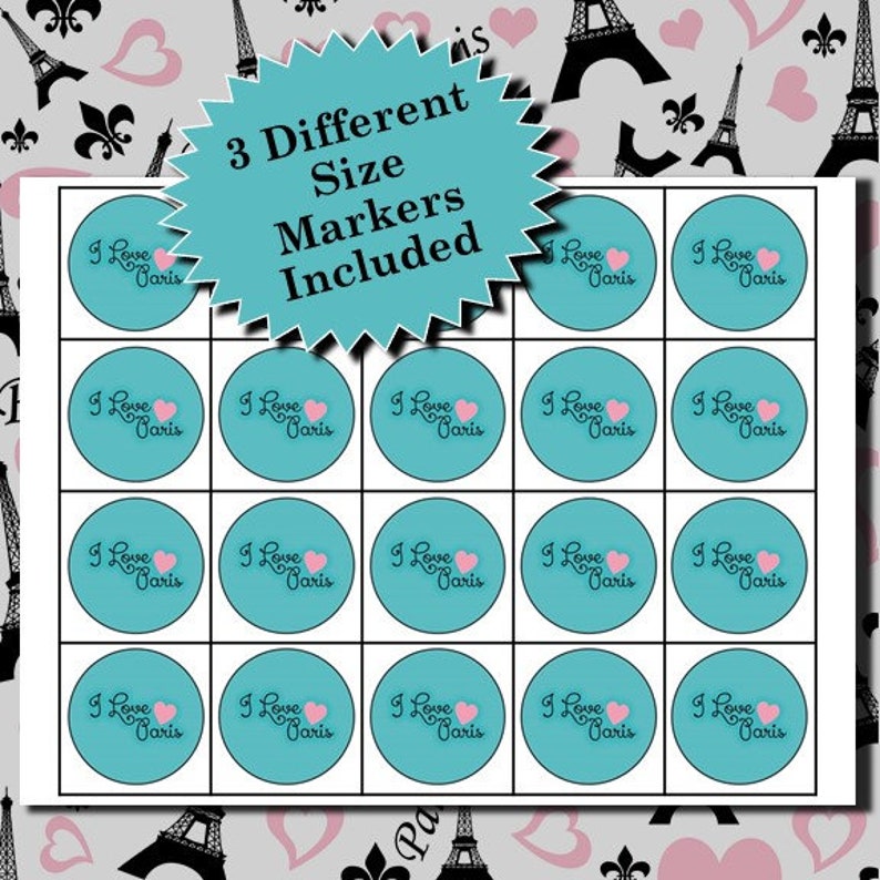30 I LOVE PARIS 4x4 Bingo Cards Instant Download Pdfs for - Etsy