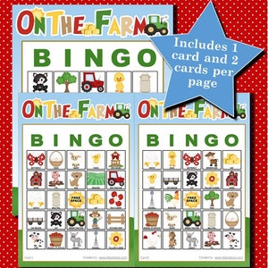 On the Farm 5x5 Bingo Printable Pdfs Contain Everything You Need to ...