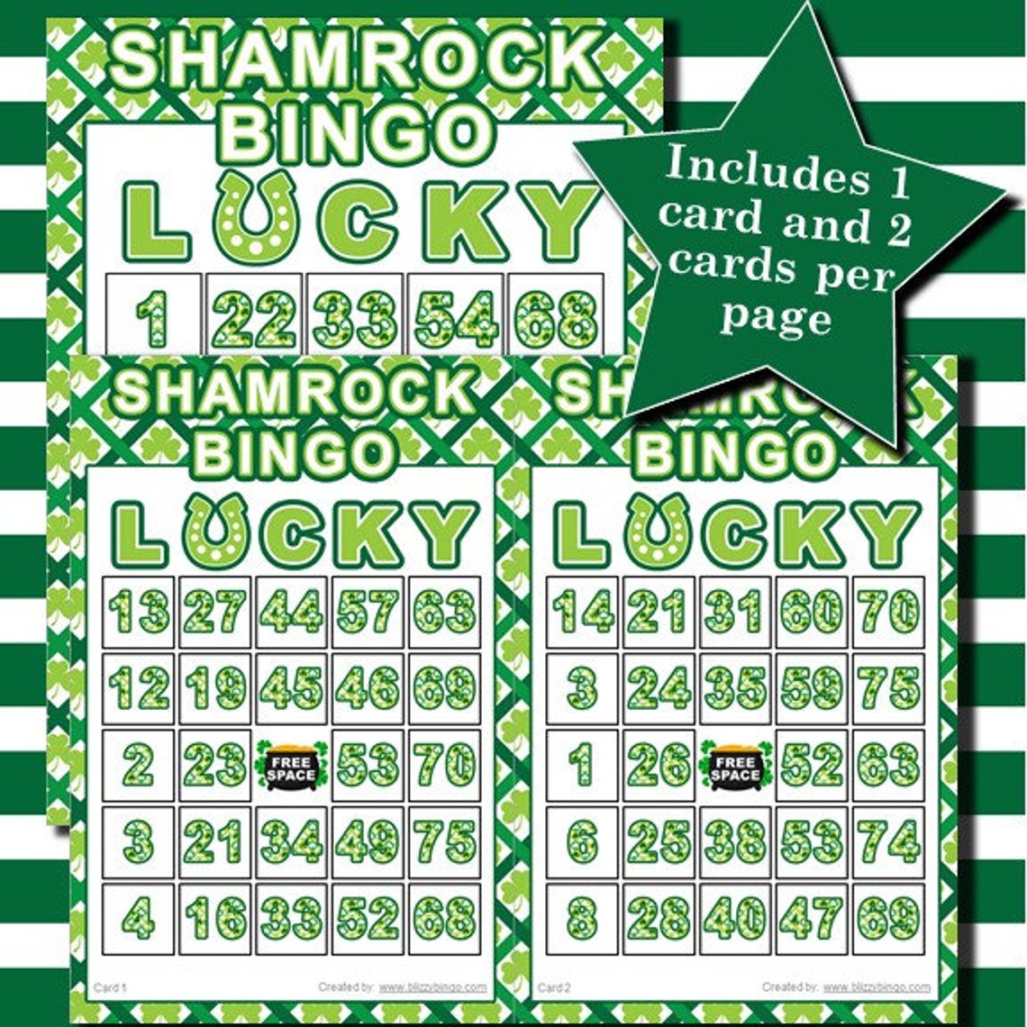 Shamrock Bingo 30 Cards Printable Pdfs Contain Everything You - Etsy