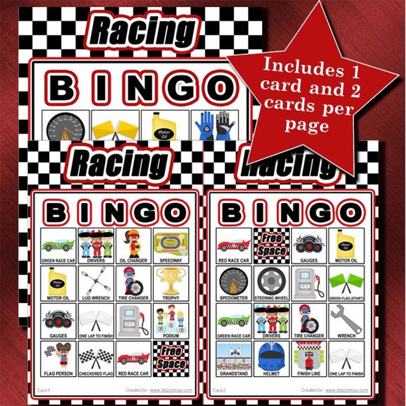 Racing 4x4 Bingo Printable Pdfs Contain Everything You Need to - Etsy