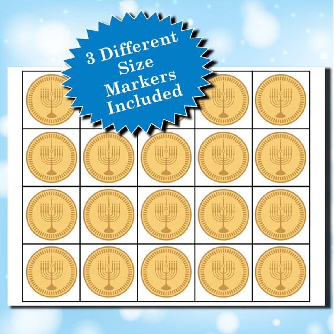 Happy Hanukkah 4x4 Bingo Printable Pdfs Contain Everything You Need to ...