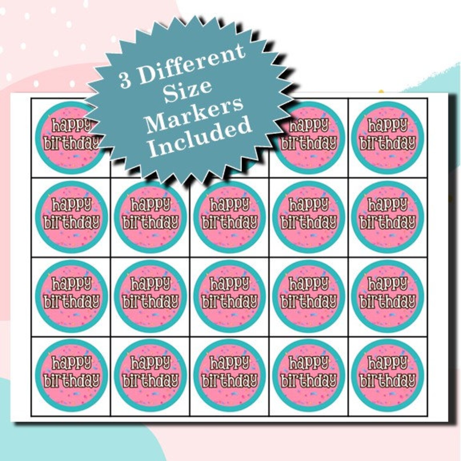 Happy Birthday 5x5 Bingo Printable Pdfs JPEG Bingo Cards - Etsy