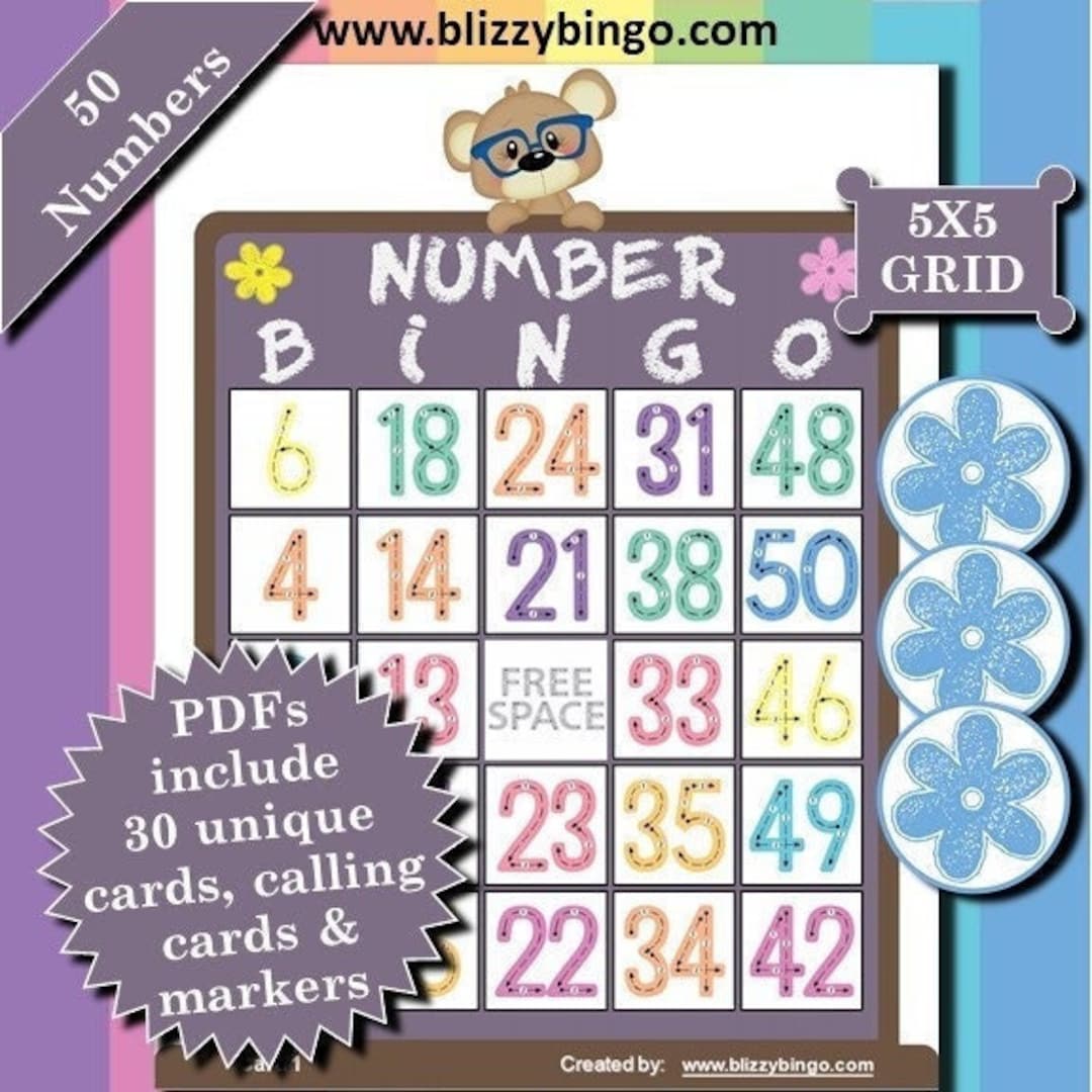 30 Traceable Number 5x5 Bingo Cards | Instant Download | Pdfs for Easy ...