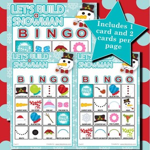 Let's Build a Snowman 4x4 Bingo Printable Pdfs Contain Everything You ...