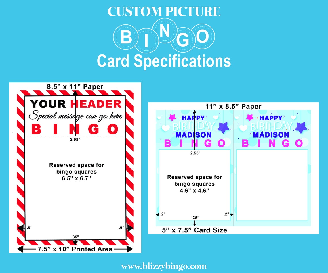 30 Custom Picture Bingo Cards | Choose Your Theme | Choose Grid and ...