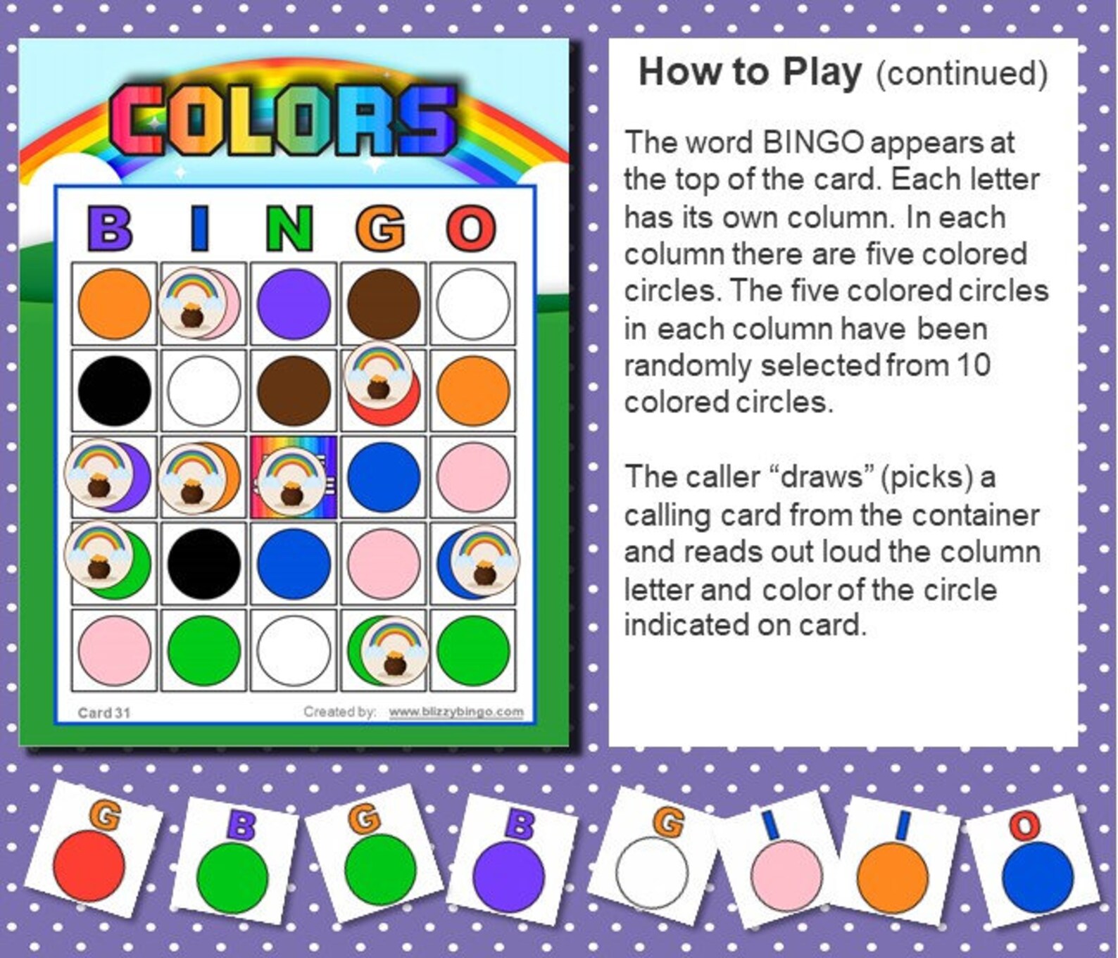 Colors 5x5 Bingo Fun for All From Toddlers to Seniors U | Etsy