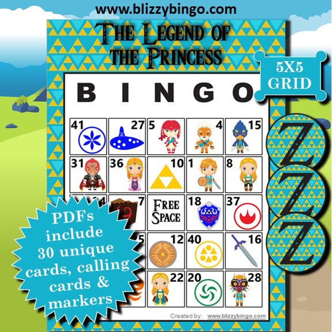 The Legend of the Princess Bingo Printable Pdfs Contain Everything You ...