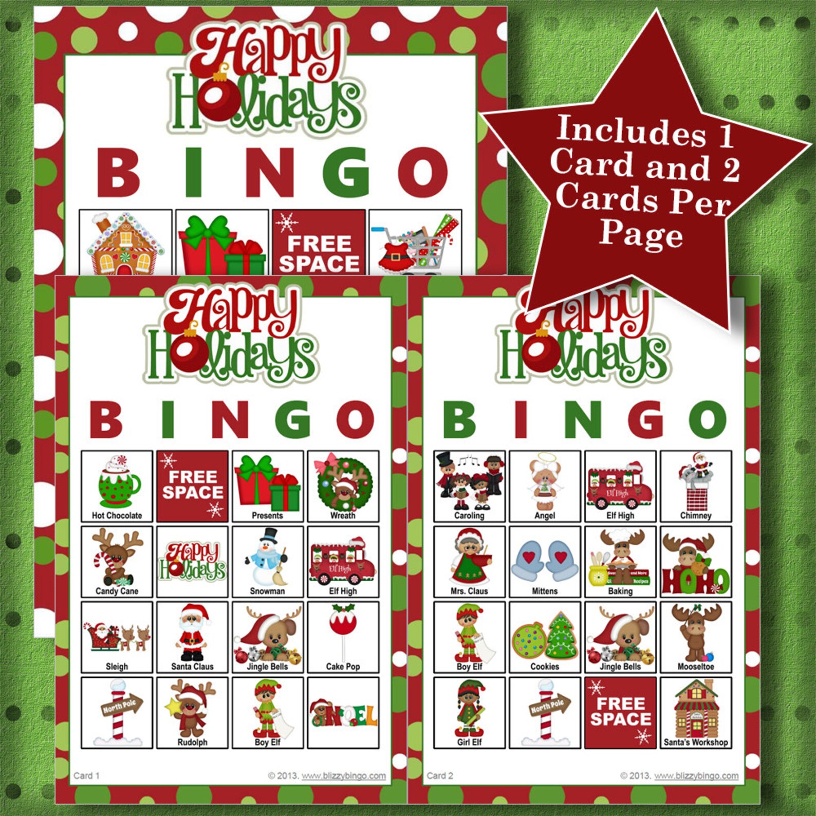 Happy Holidays 4x4 Bingo 60 Cards Printable Pdfs Contain | Etsy