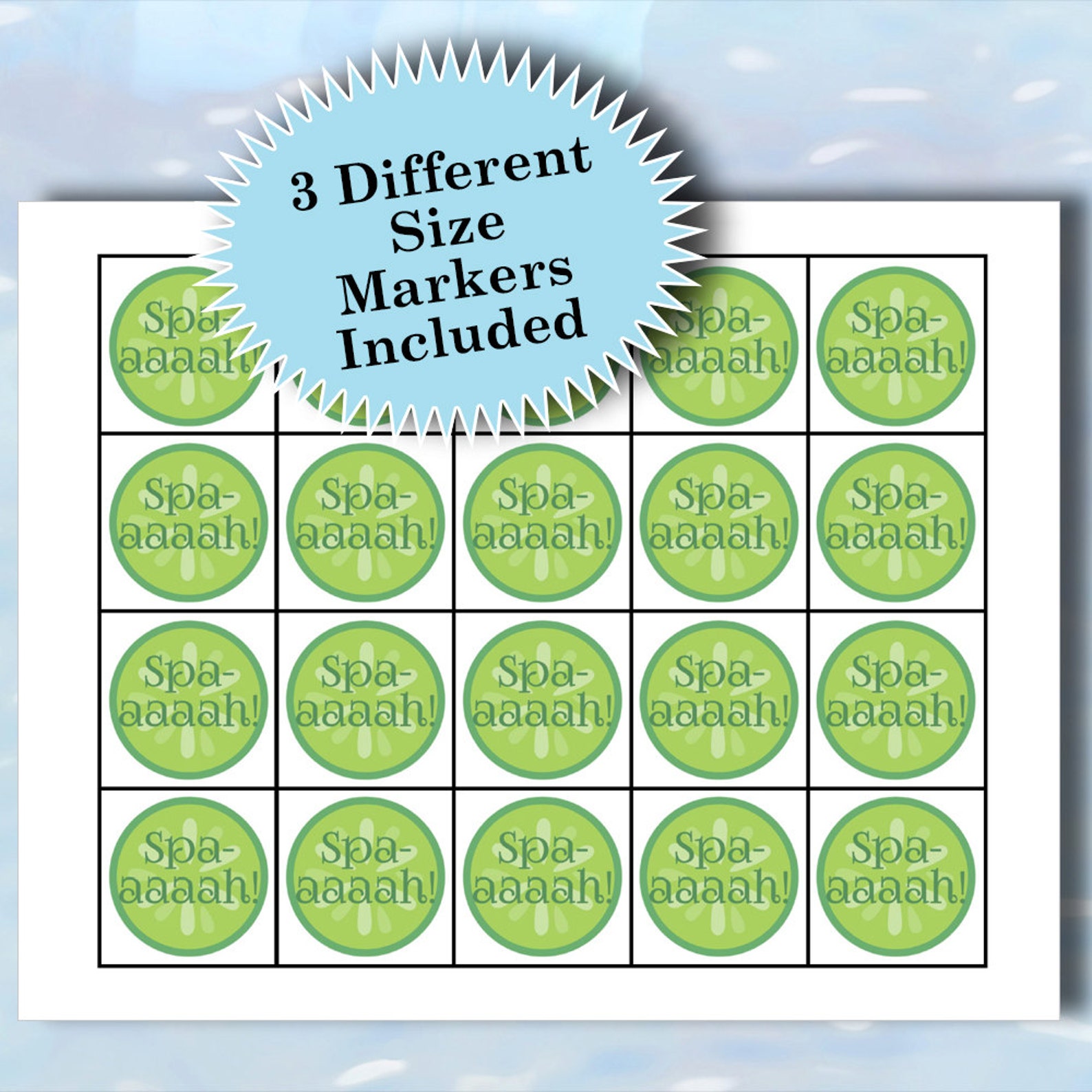 SPA PARTY 4x4 Bingo Printable Pdfs Contain Everything You Need - Etsy