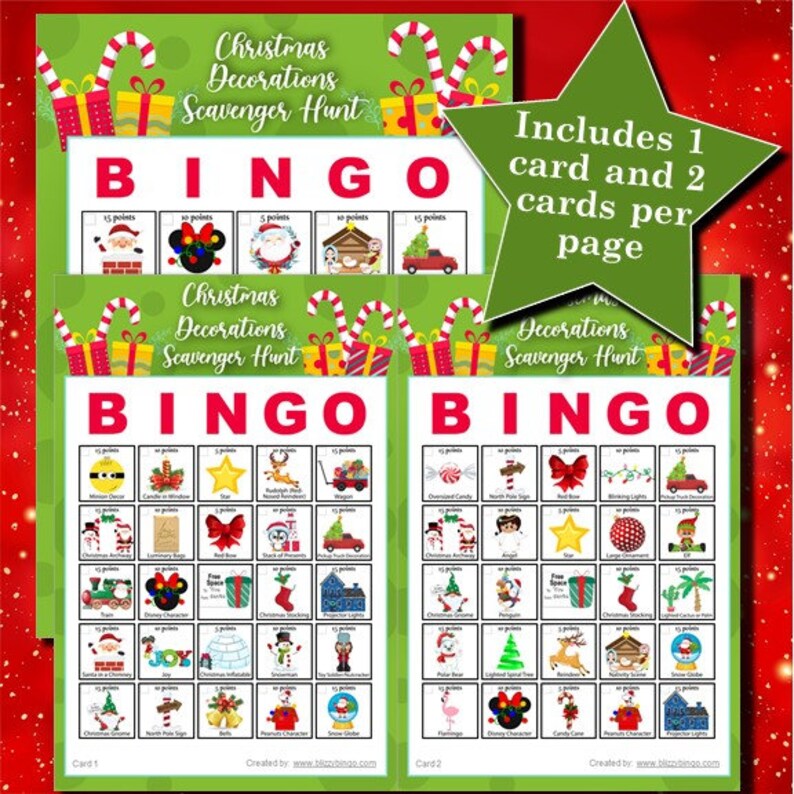 Christmas Decorations Scavenger Hunt Bingo Great for Virtual - Etsy