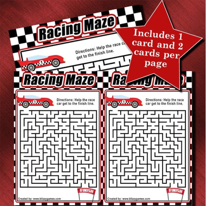 Racing Maze Printable Pdfs - Etsy