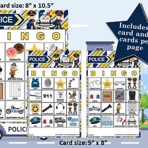 30 Police (kids Version) 4x4 Bingo Cards | Instant Download | Pdfs for ...