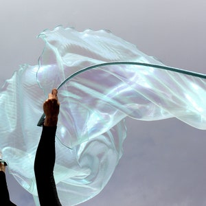 Iridescent Aqua Blue 'ruah' Breath of God Light Pearl Opalescent Sheer ...