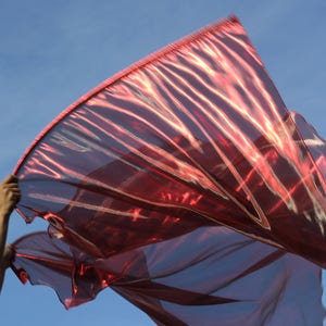 Prophetic Worship Flags Semi-sheer Red Fire With Flex™ Rod Flexible ...