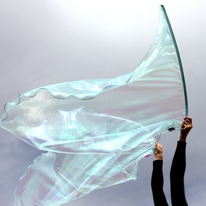 Iridescent Aqua Blue 'ruah' Breath of God Light Pearl Opalescent Sheer ...