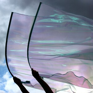 Iridescent Aqua Blue 'ruah' Breath of God Light Pearl Opalescent Sheer ...