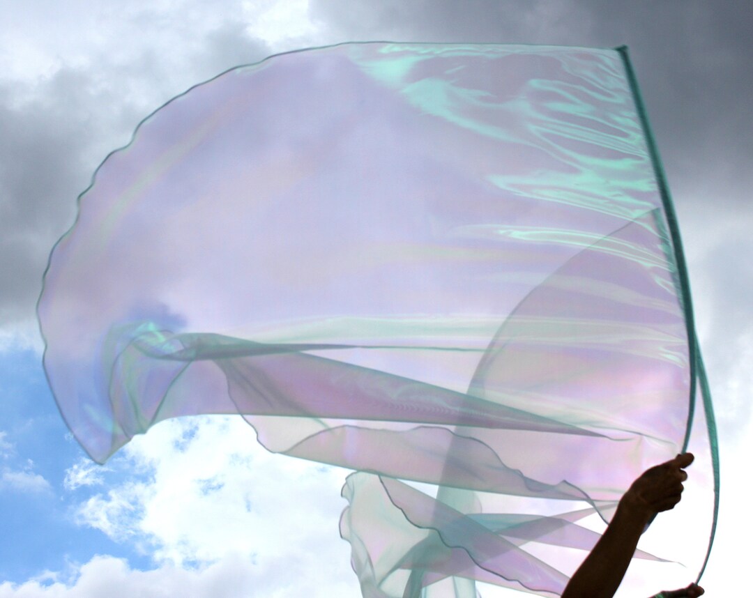 Iridescent Aqua Blue 'ruah' Breath of God Light Pearl Opalescent Sheer ...