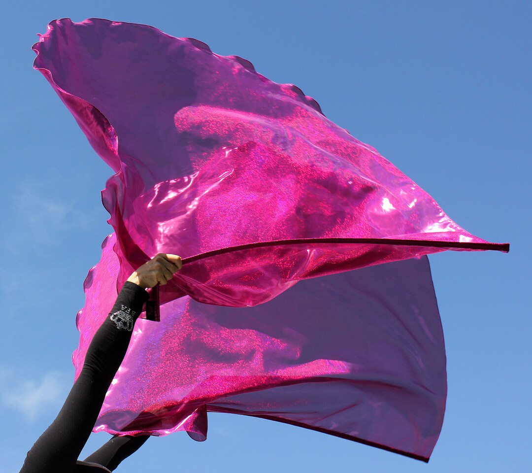 Fuchsia Pink 'rejoice!' Holographic Praise Banner Worship Flags Set of ...