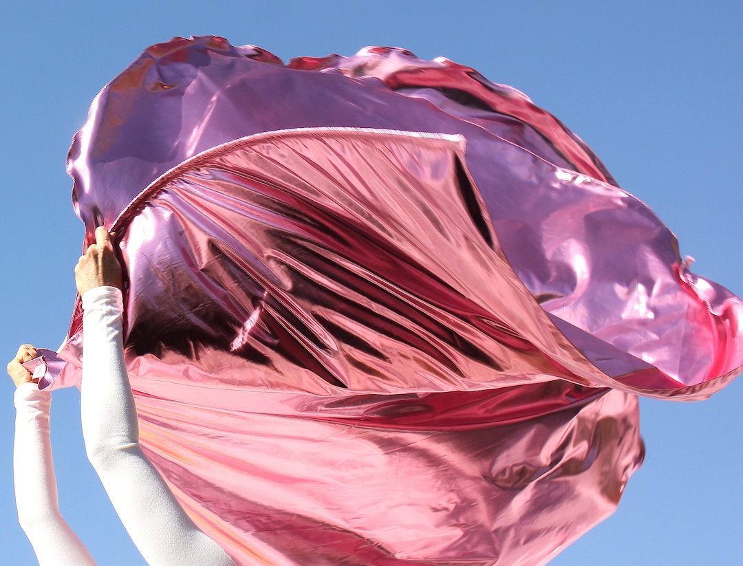 Rose Pink 'compassion' Metallic Flowy Worship Praise Flags Set of 2 ...