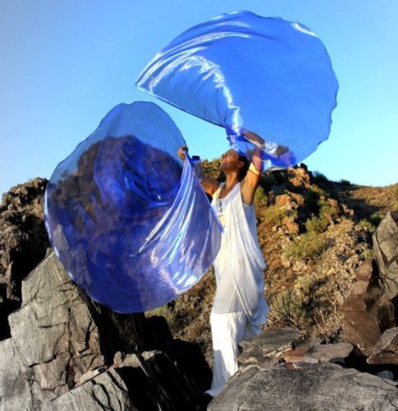Semi-sheer Sapphire Blue 'many Waters the Voice of - Etsy