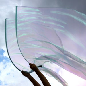 Iridescent Aqua Blue 'ruah' Breath of God Light Pearl Opalescent Sheer ...