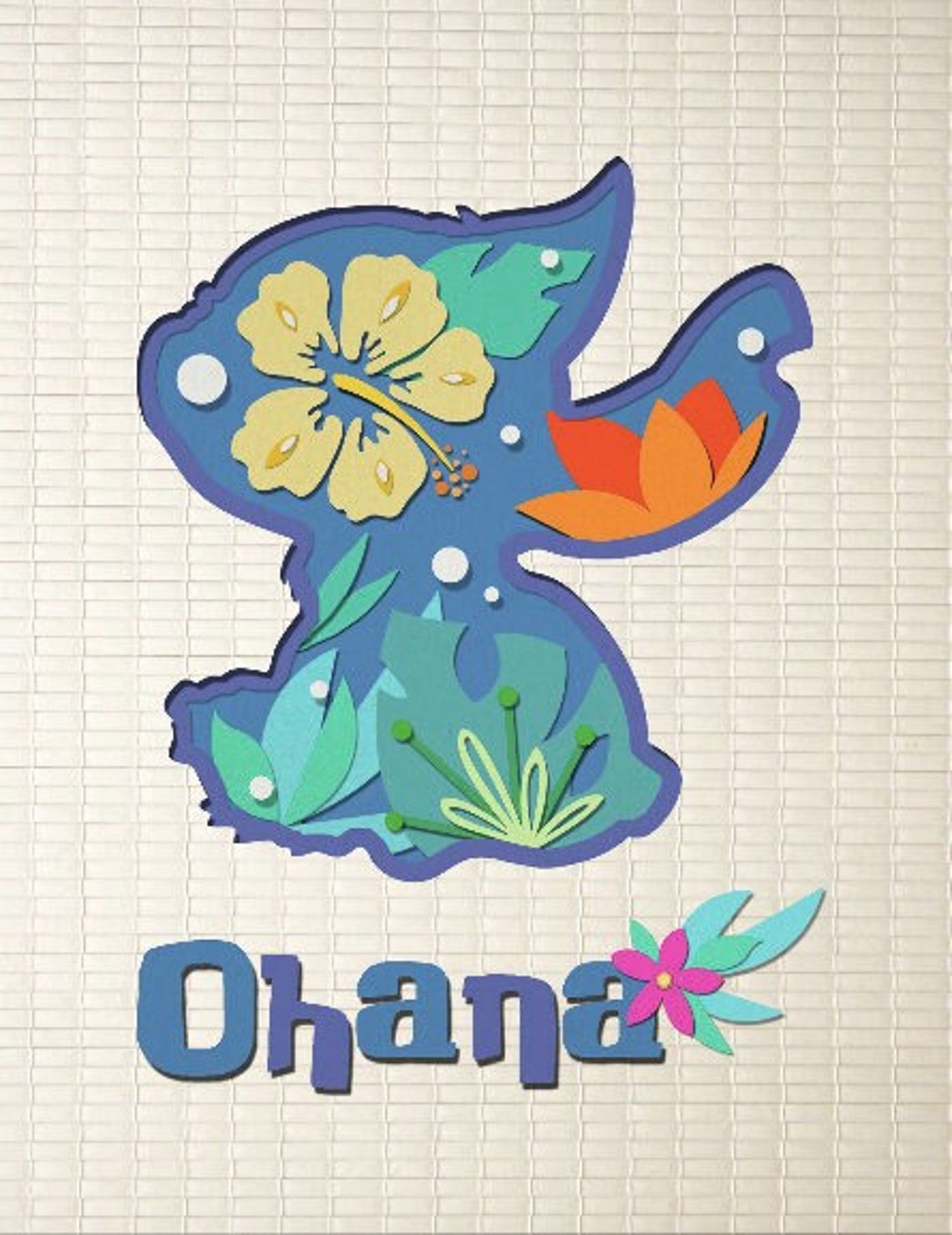 Stitch "ohana" Print - Etsy