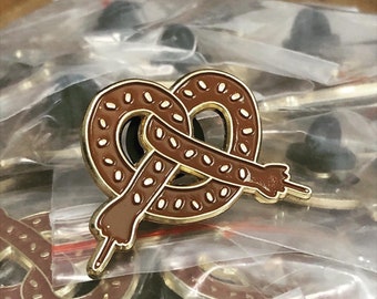 Pretzel Enamel Pin Hard Enamel Lapel Pin Flair Brooch - Etsy