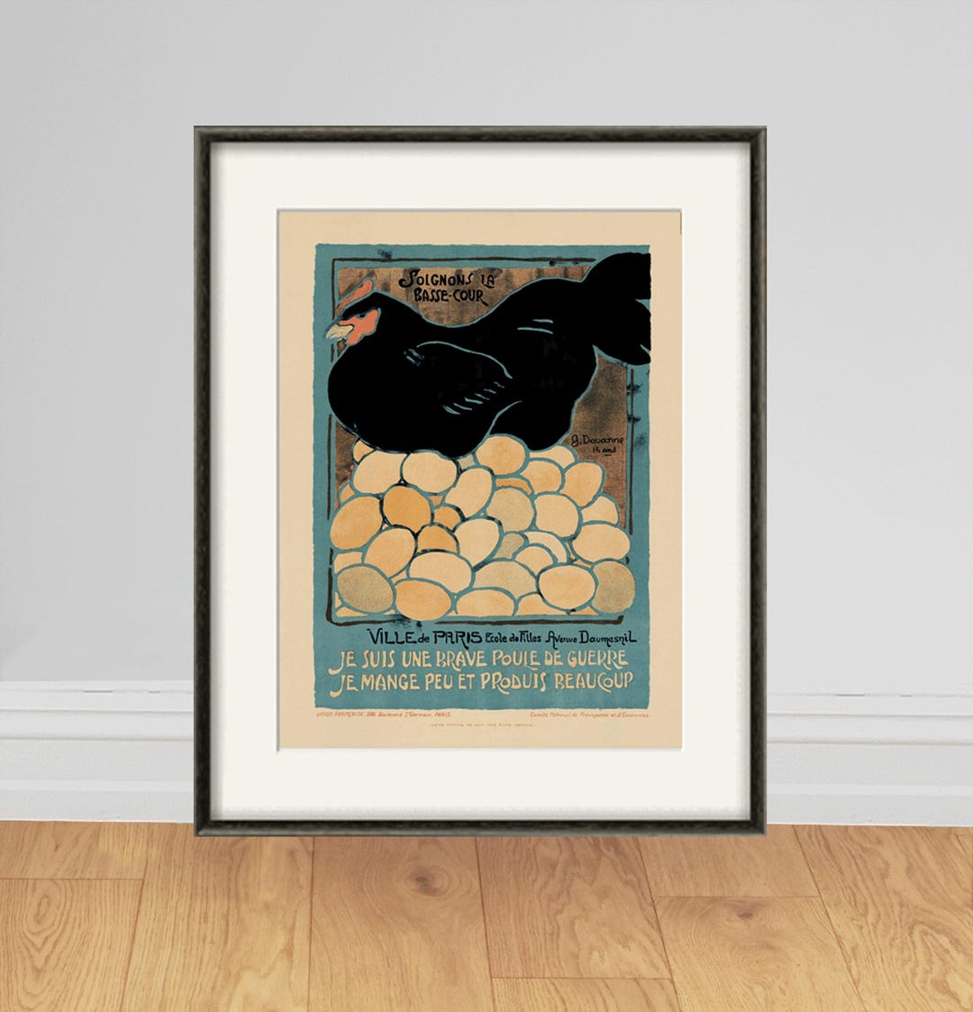 Antique French Chicken Art Print: Victorian Kitchen Wall Decor - Etsy