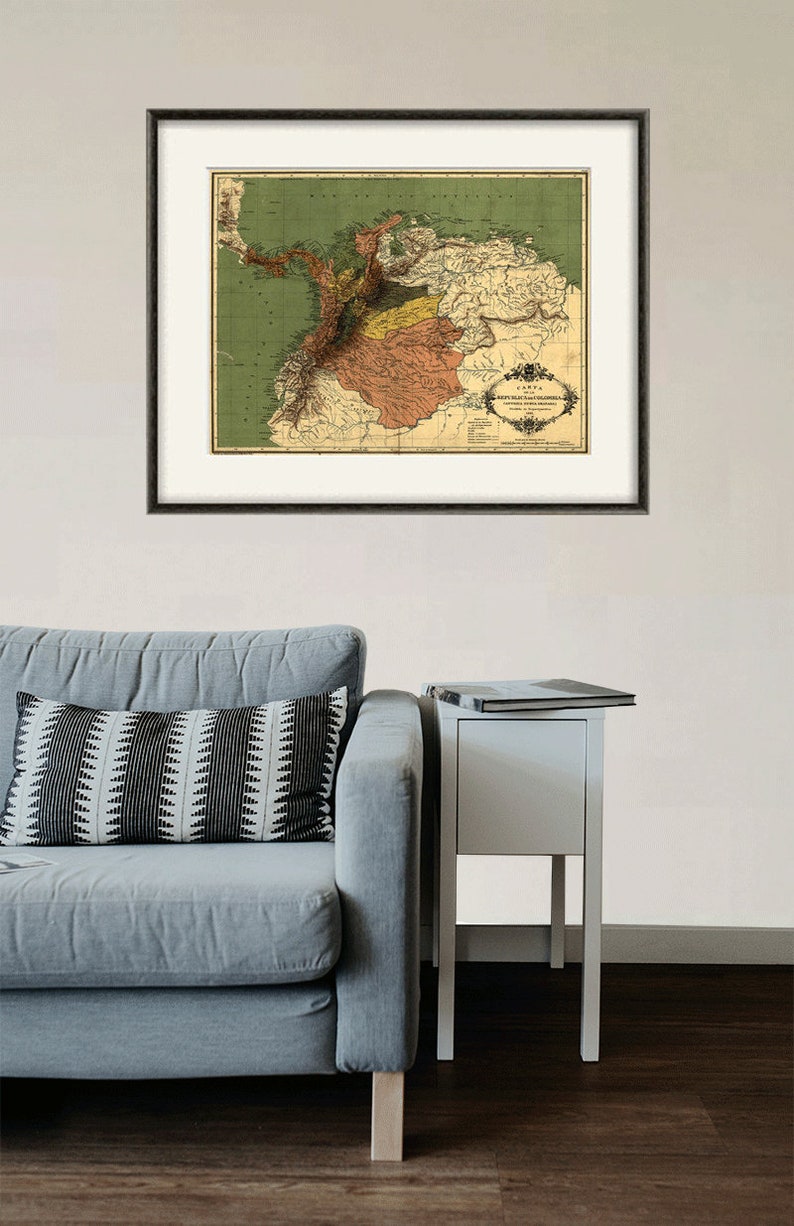Colombia Map Print Map Vintage Old Maps Antique Map Poster Map - Etsy