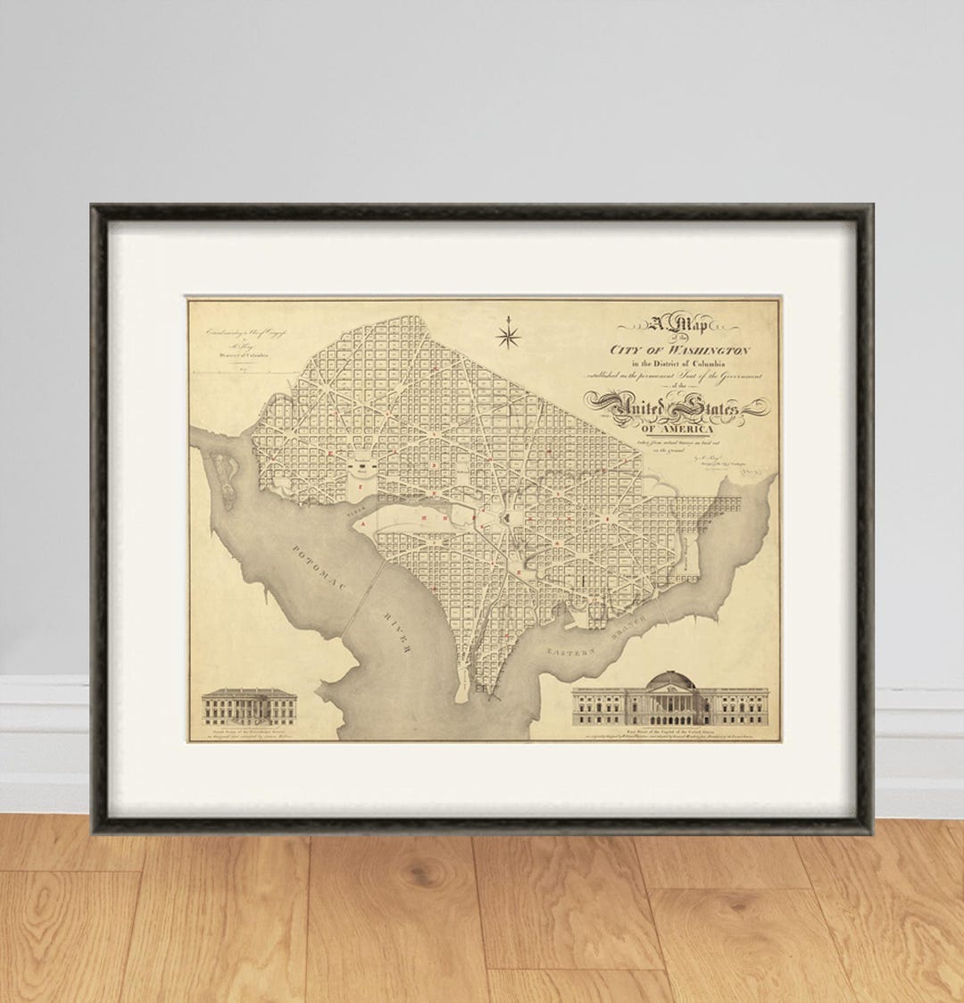 Antique Washington DC Map Print: 1818 Vintage US City Plan - Etsy