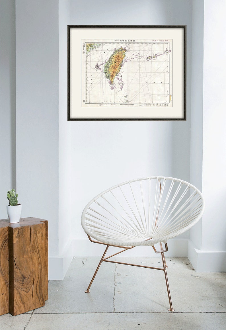 Taiwan map print map vintage old maps Antique prints poster | Etsy