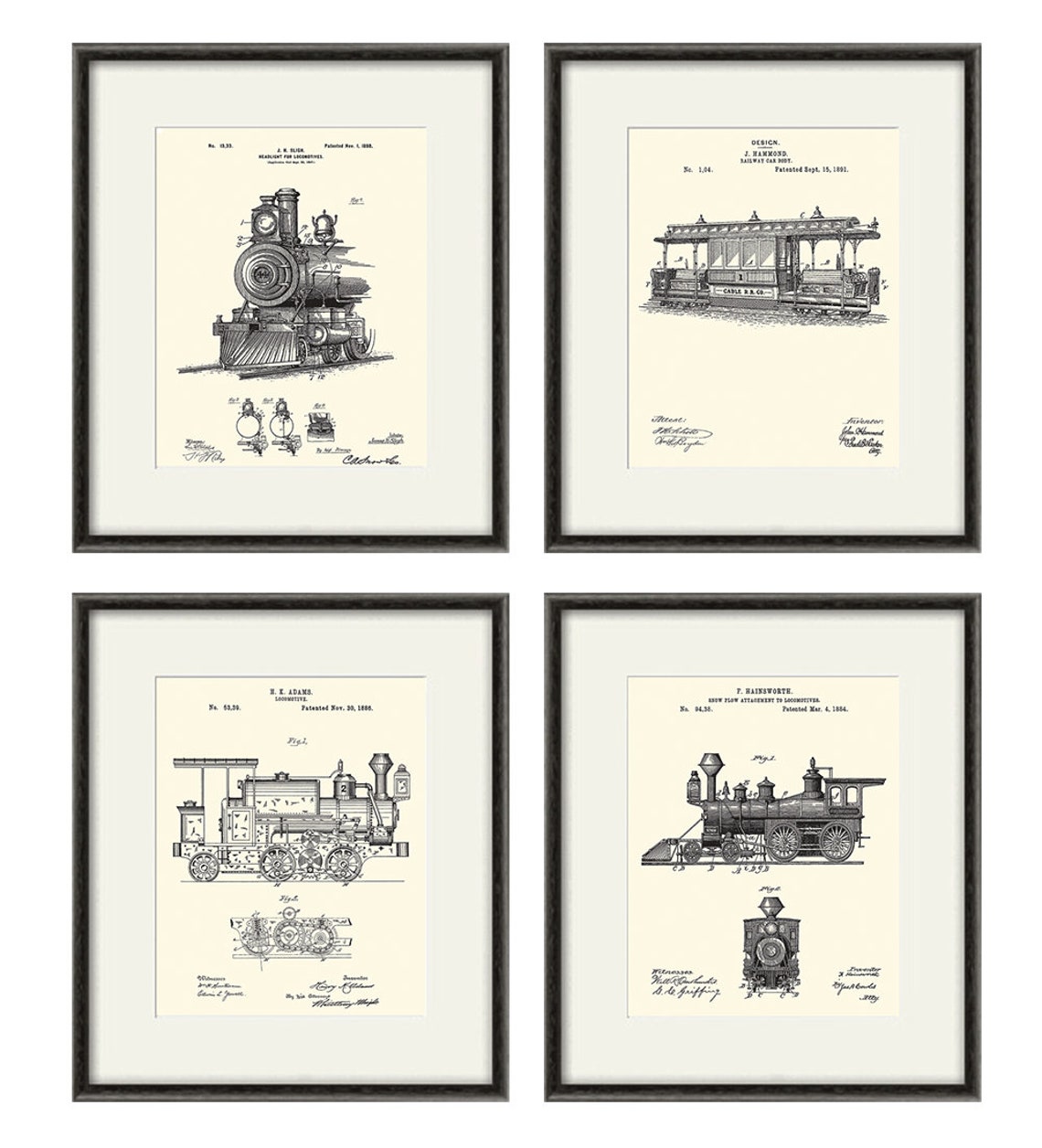 Locomotive Train Art Print Patent Art Print Train Print Patent - Etsy