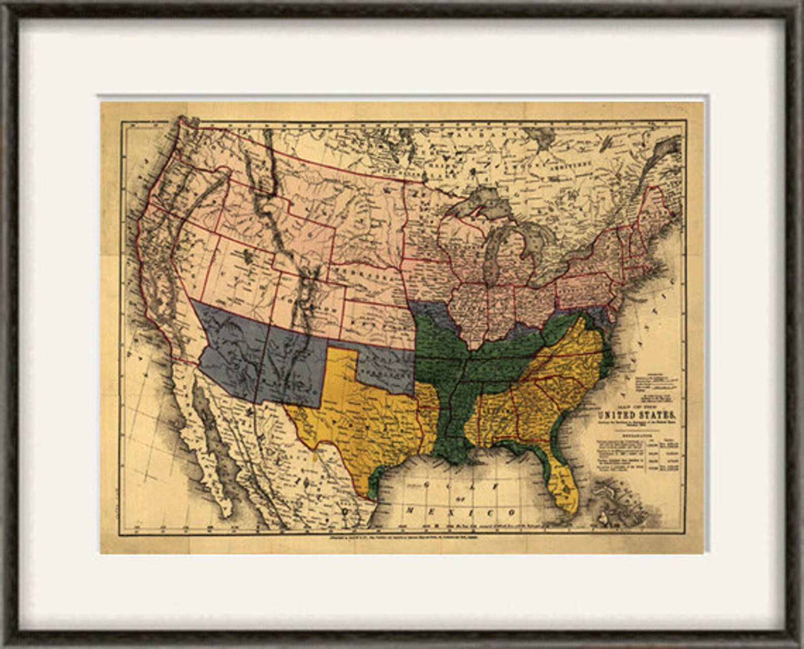 USA Map Print American Map Vintage Map Print Old Map Antique - Etsy