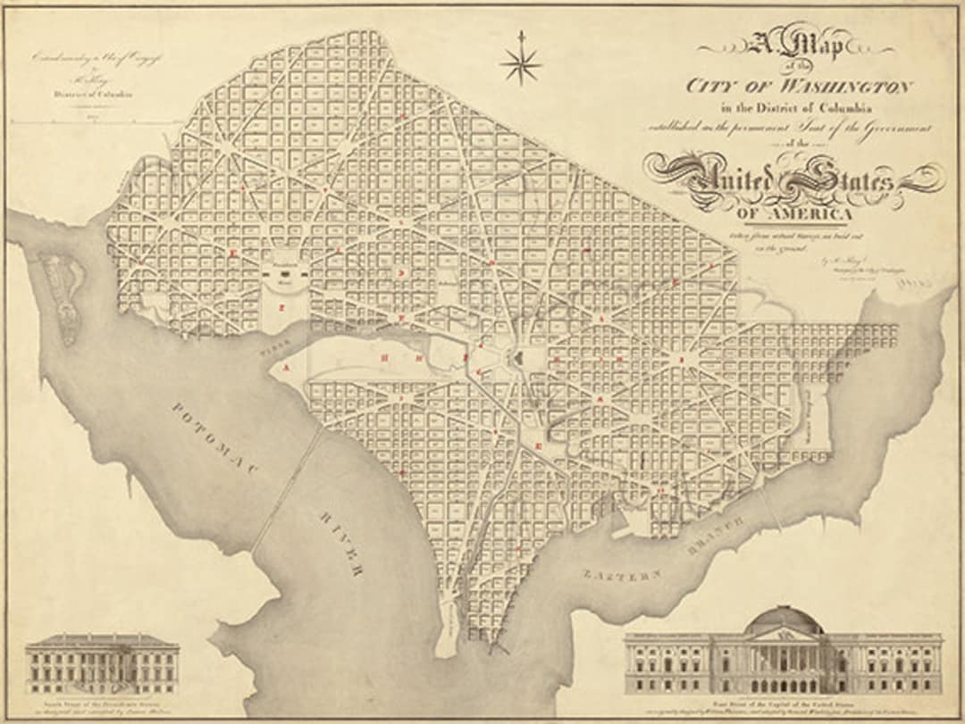 Washington DC Map Print Map Vintage Old Maps Antique Map Poster Map ...