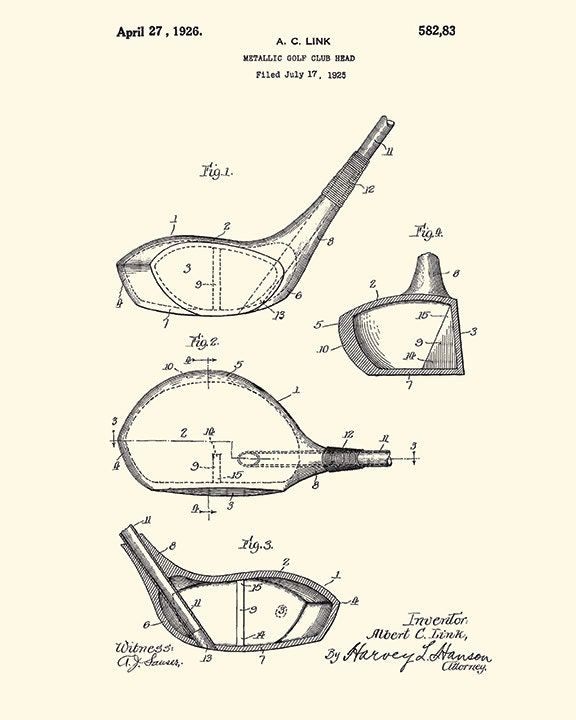 Golf Club Art Golf Patent Art Print Golf Art Print Patent | Etsy