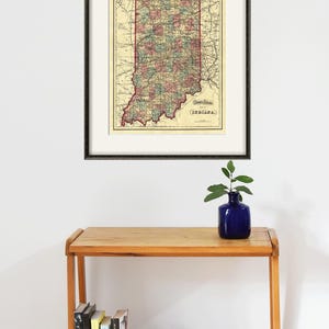 Indiana Map Print State Map Vintage Old Maps Antique Prints Poster Map ...
