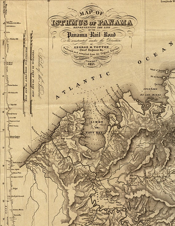 Panama map print map vintage old maps Antique map poster map | Etsy