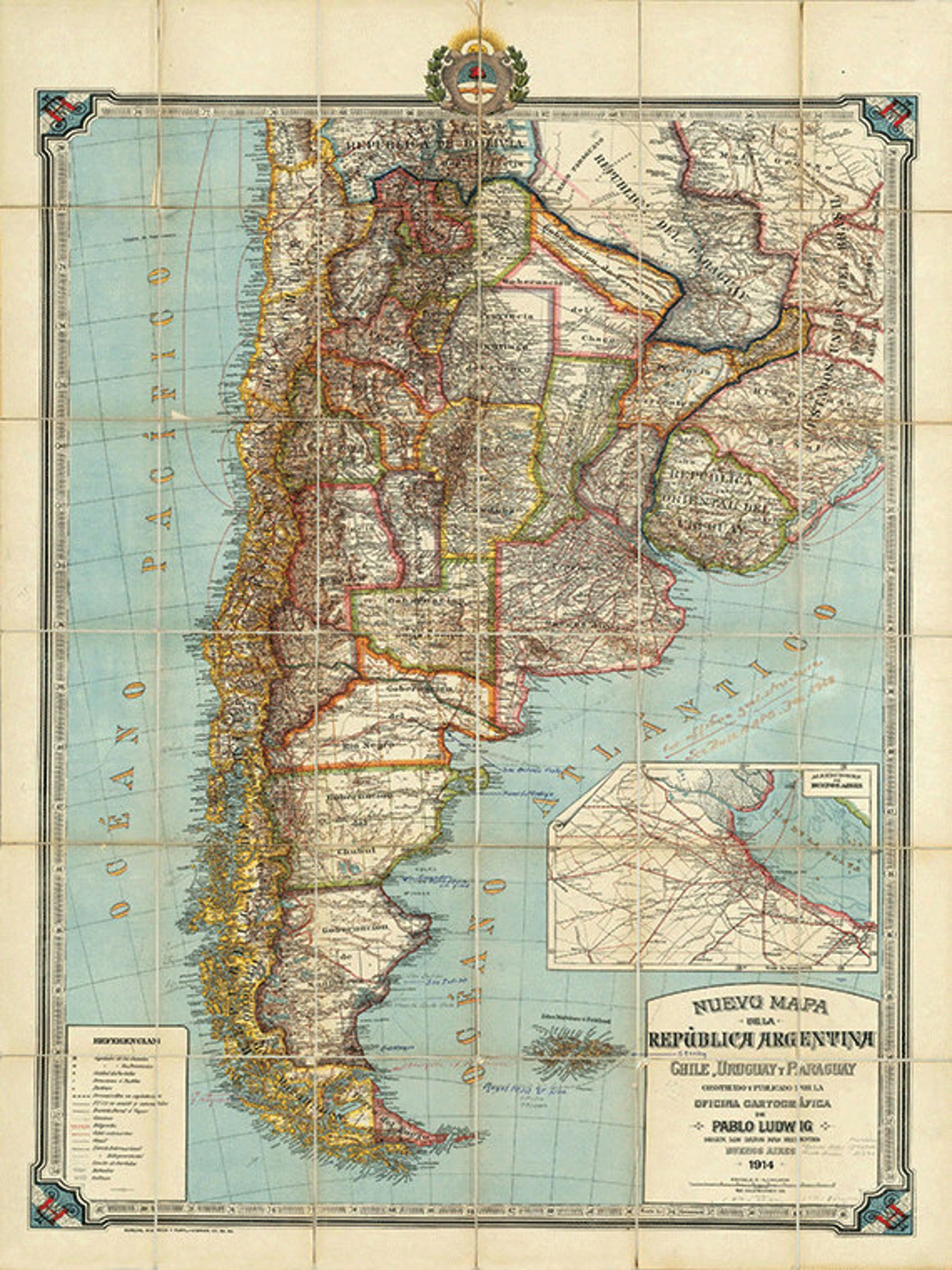 Argentina Map Print Map Vintage Old Maps Antique Prints Poster - Etsy