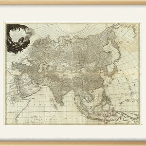 Asia Map Print Map Vintage Old Maps Antique Prints Poster Map Wall ...